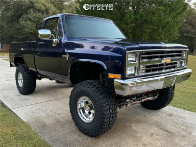 1985 Chevrolet K10 Wheel Offset Slightly Aggressive Suspension Lift 6 ...