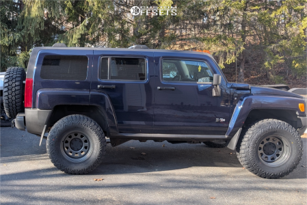 2008 Hummer H3 with 17x9 -12 Rough Country Steel Wheel and 35/12.5R17 ...