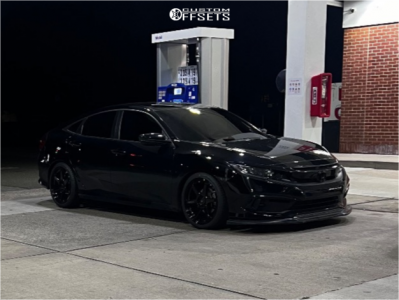 2019 Honda Civic with 18x8.5 38 Enkei T6r and 235/40R18 Falken Azenis ...