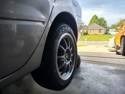 2002 Mitsubishi Lancer with 16x7 42 Enkei J10 and 205/55R16 Cosmo Mucho ...