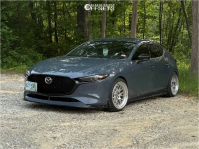 2021 Mazda 3 with 18x9.5 30 Aodhan Ds06 and 225/40R18 Arroyo Ar4000 and Lowering Springs ...