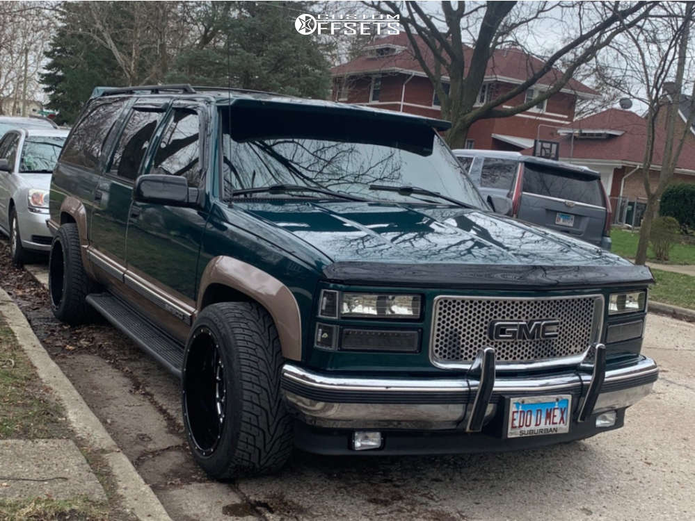 1998 GMC K1500 Suburban with 20x12 -44 American Offroad A105 and 295 ...