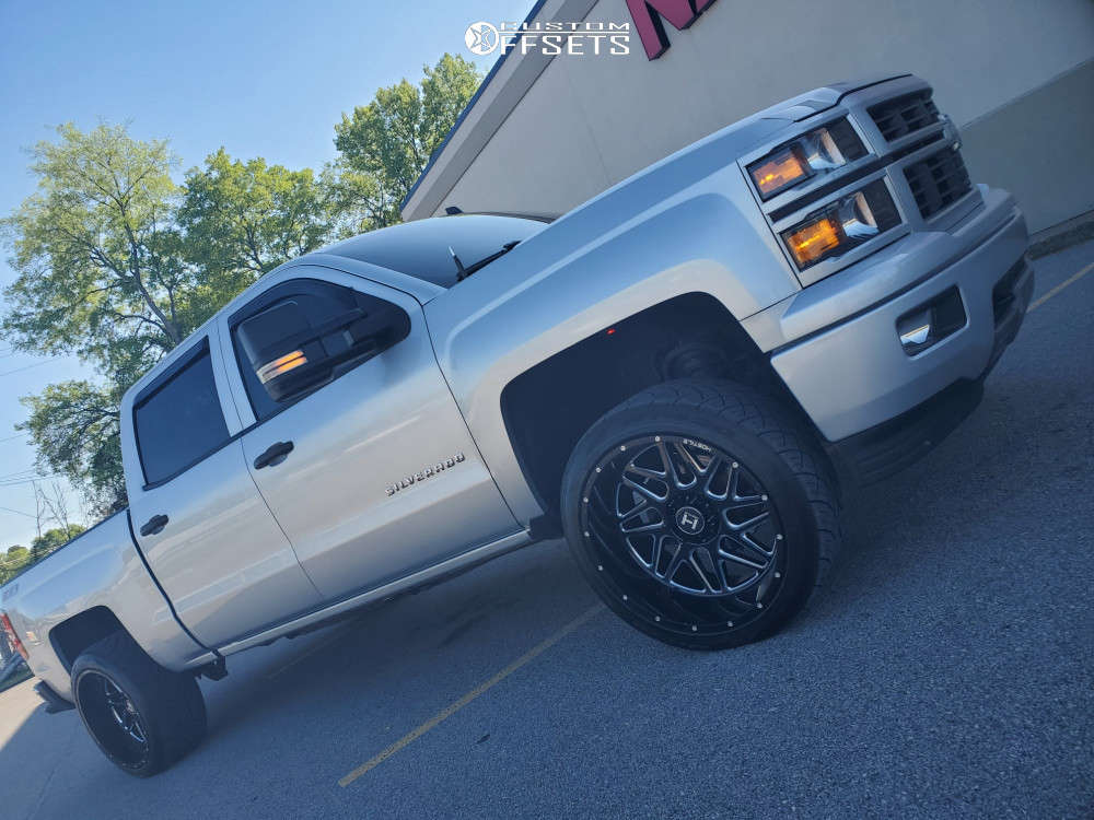 2014 Chevrolet Silverado 1500 with 22x12 -44 Hostile Sprocket and 305 ...