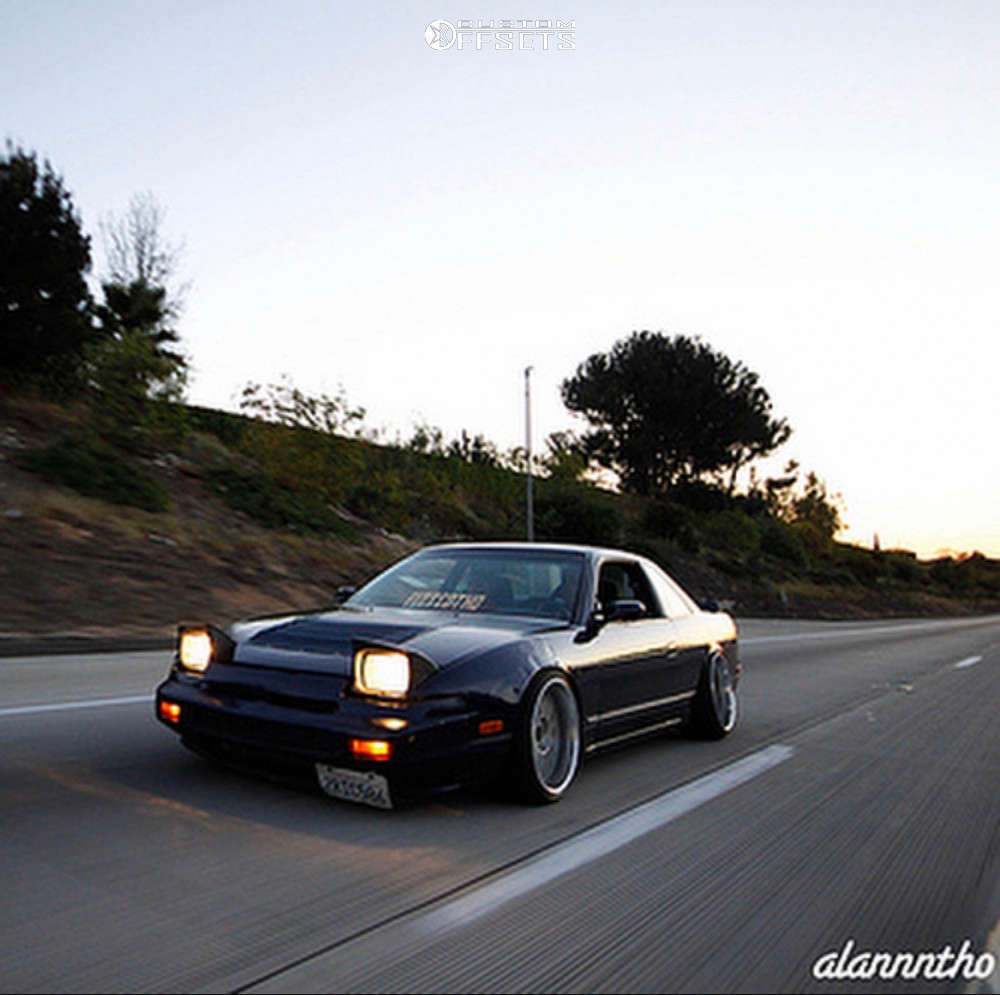 1989 Nissan 240SX with 17x9 4 AME Fins and 215/40R17 Dunlop Direzza and ...
