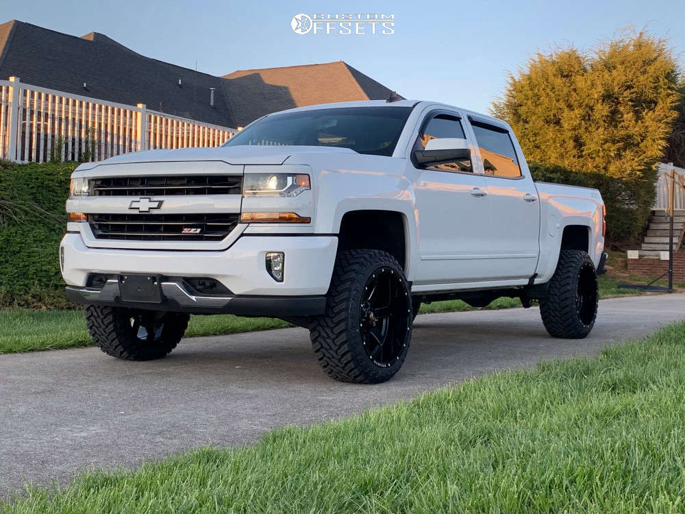 2017 Chevrolet Silverado 1500 with 22x12 -50 Ballistic Rage and 33/12 ...