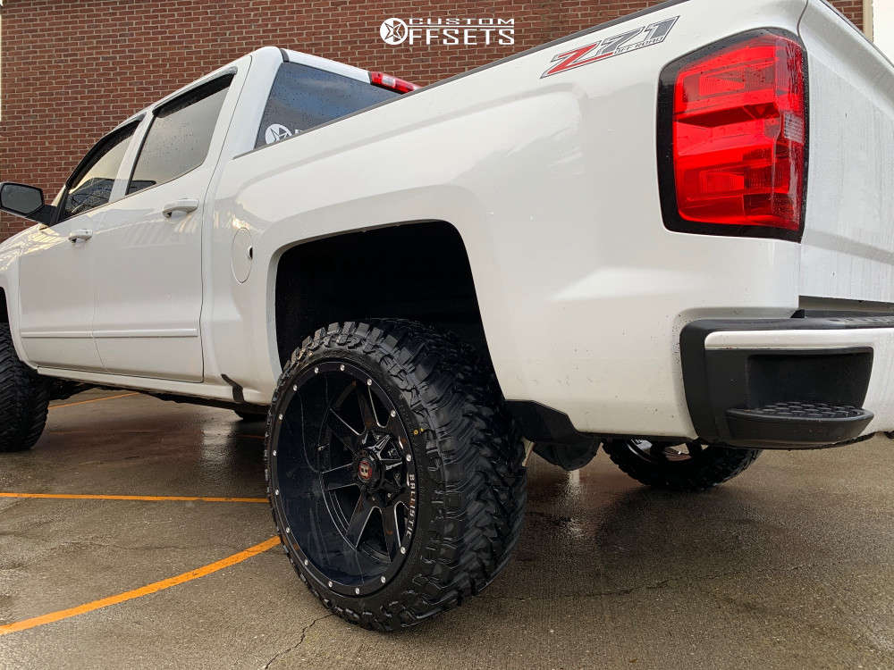 2017 Chevrolet Silverado 1500 with 22x12 -50 Ballistic Rage and 33/12.5R22 Atturo Trail Blade Mt ...