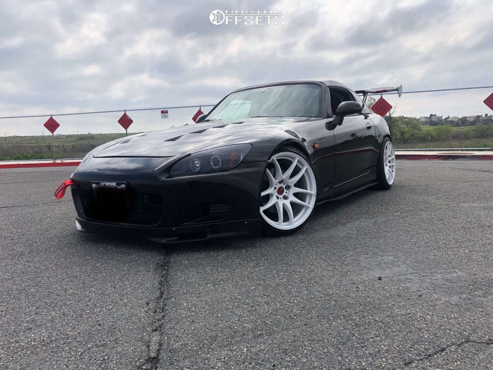 2002 Honda S2000 with 18x9.5 38 Work Emotion Cr Kiwami and 225/35R18 ...