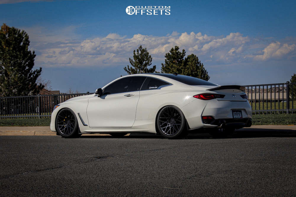 2017 INFINITI Q60 with 20x10 40 Rotiform Blq and 275/35R20 Continental ...