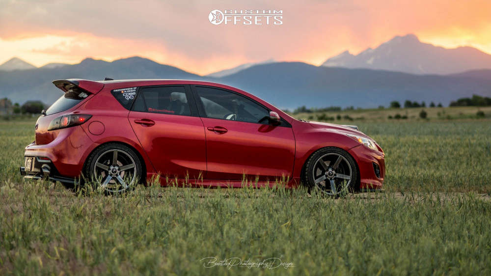 2012 Mazda 3 with 18x9 32 JNC Jnc026 and 245/45R18 BFGoodrich Sport ...