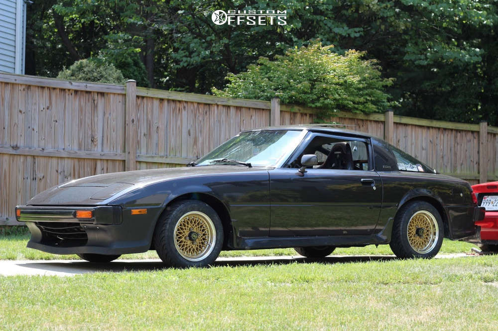 1979 Mazda RX-7 with 14x7 11 SSR Reverse Mesh and 185/55R14 Federal ...