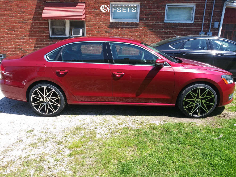 2015 Volkswagen Passat with 20x8.5 38 Ravetti M5 and 245/35R20 Lexani ...