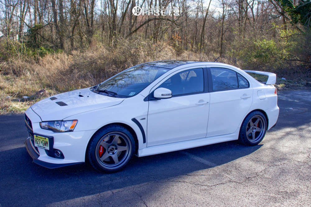 2015 Mitsubishi Lancer with 18x9.5 22 Kansei KNP and 245/40R18 ...