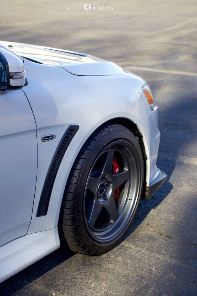 2015 Mitsubishi Lancer with 18x9.5 22 Kansei KNP and 245/40R18 ...