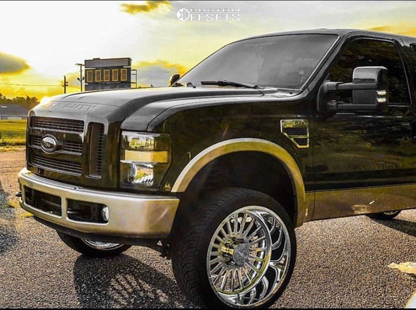 2008 Ford F-250 Super Duty with 24x12 -44 Rotiform SRG and 305/35R24 ...