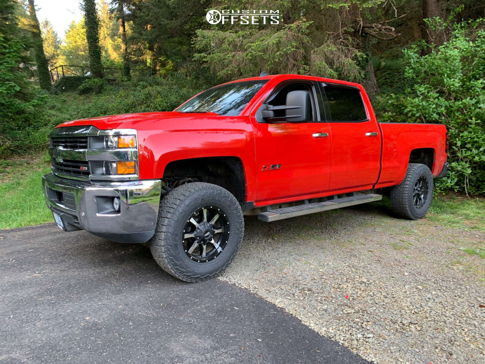 2015 Chevrolet Silverado 3500 HD with 18x9 18 Moto Metal Mo970 and 295 ...
