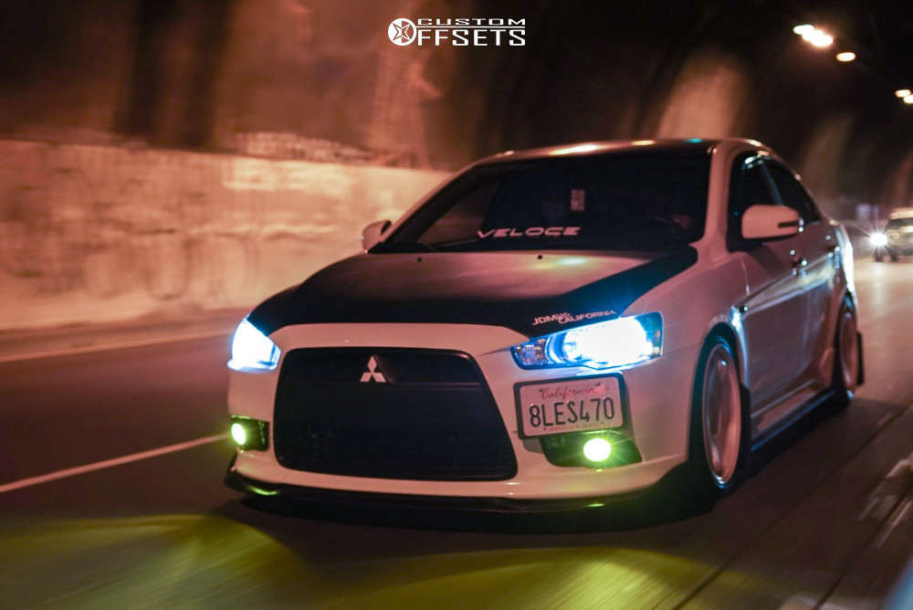 2015 Mitsubishi Lancer with 18x8.5 38 Miro Type 398 and 225/40R18 ...