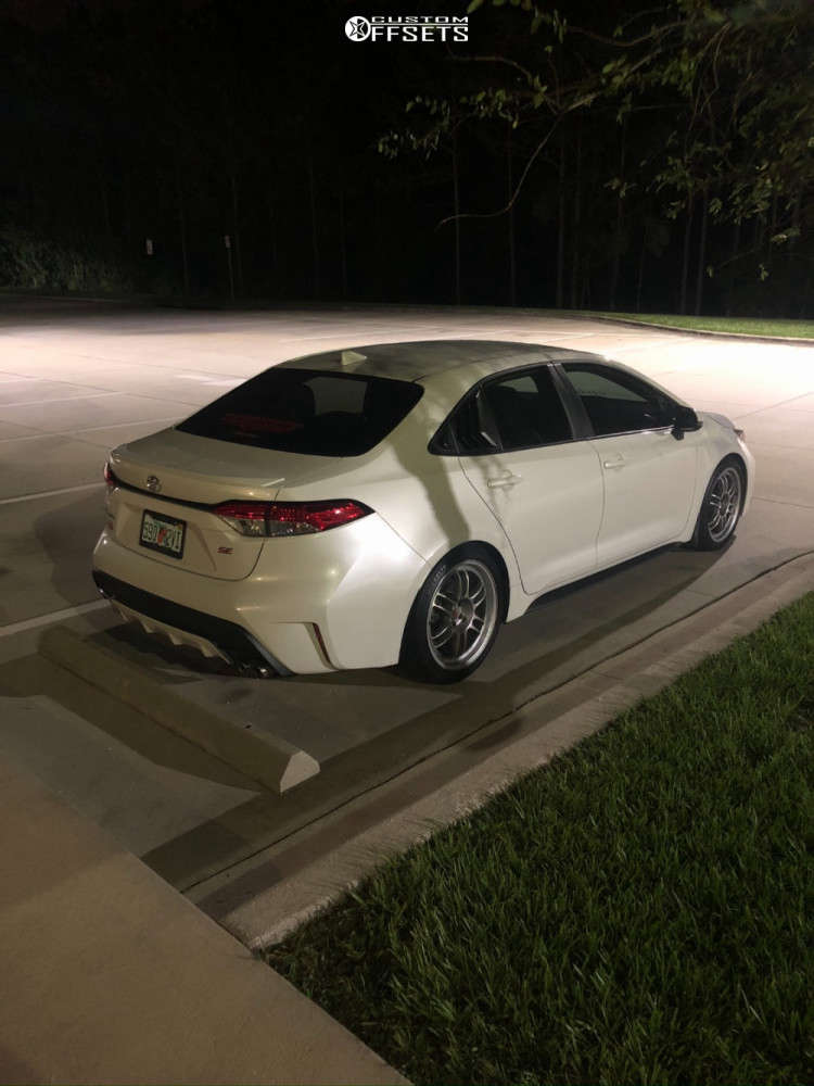 2020 Toyota Corolla with 18x8.5 35 Enkei RPF1 and 225/45R18 Michelin ...