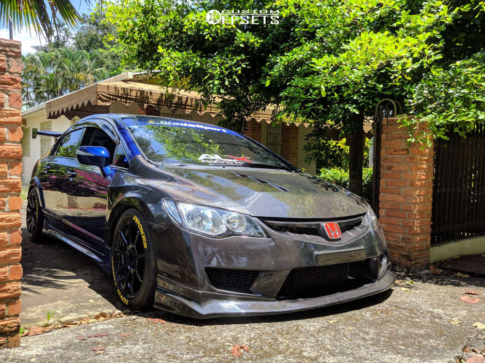 2007 Honda Civic with 17x9 35 WedsSport Sa-70 and 245/40R17 Toyo Tires ...