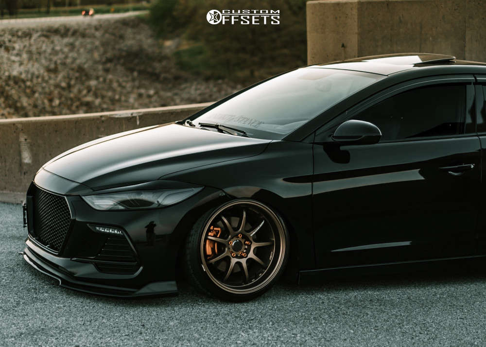 2018 Hyundai Elantra with 18x9.5 23 Work D9r and 205/40R18 Achilles Atr ...