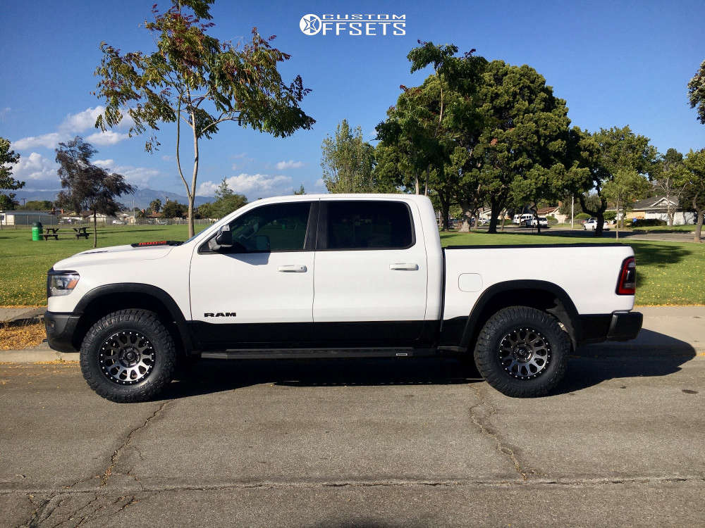 2019 Ram 1500 with 18x9 1 Fuel Vector and 295/70R18 Nitto Ridge ...