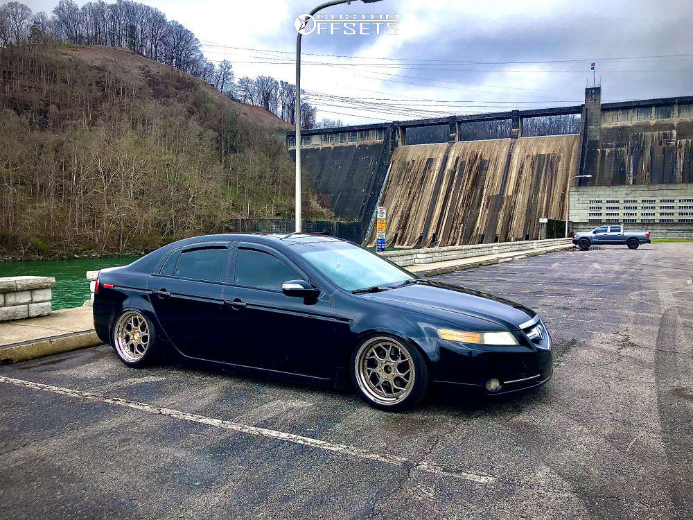2008 Acura TL with 18x9.5 15 Aodhan Ds01 and 205/35R18 Black Lion ...