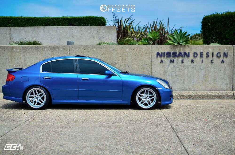 2003 INFINITI G35 with 19x10.5 22 ESR CS15 and 245/35R19 Pirelli Pzero ...