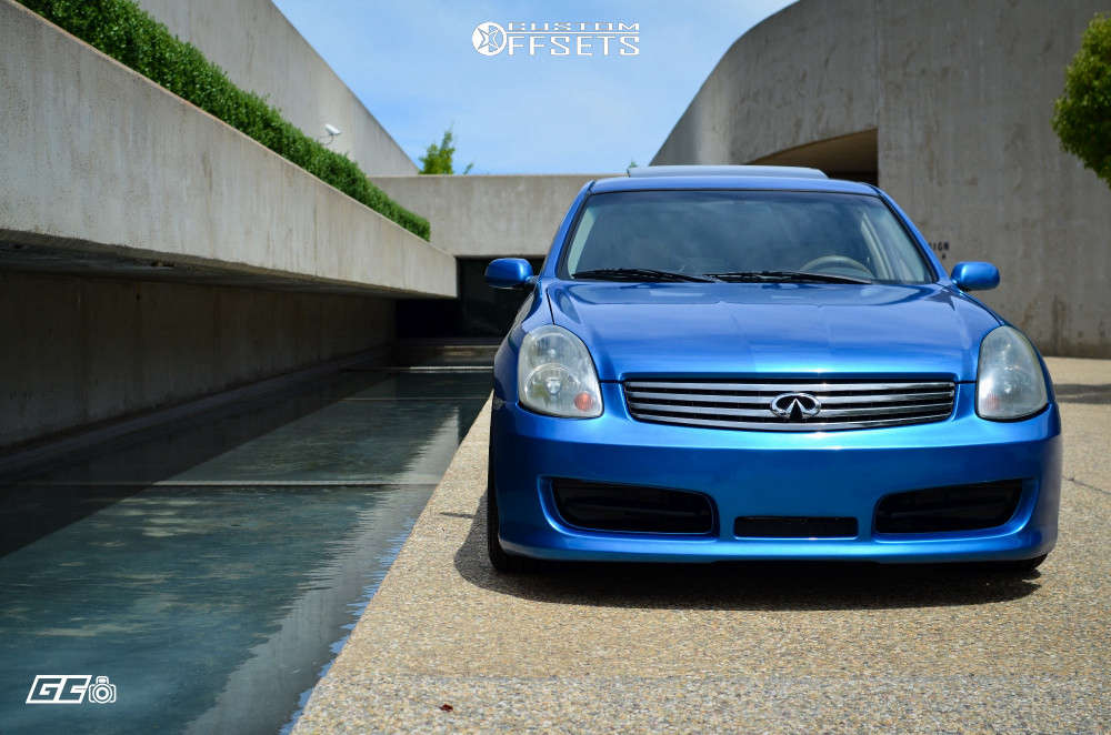 2003 INFINITI G35 with 19x10.5 22 ESR CS15 and 245/35R19 Pirelli Pzero ...
