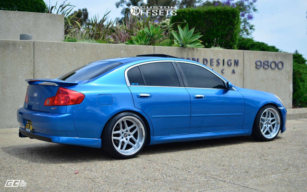 2003 INFINITI G35 with 19x10.5 22 ESR CS15 and 245/35R19 Pirelli Pzero ...