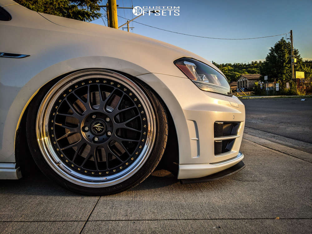 2017 Volkswagen Golf R with 19x8.5 32 Work Vs Xx and 225/35R19 Yokohama ...