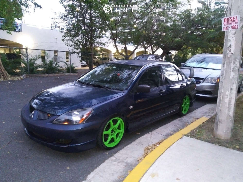 2005 Mitsubishi Lancer with 17x7 42 Tenzo R Dc-6 and 205/40R17 Maxxis ...