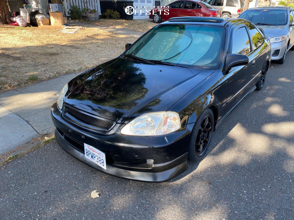 2000 Honda Civic with 15x6.5 38 Konig Backbone and 195/45R15 Toyo Tires ...