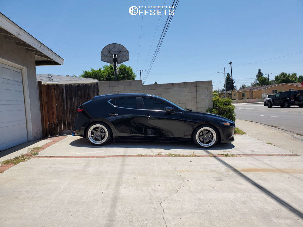 2019 Mazda 3 with 18x8.5 30 ESR Cs5 and 215/40R18 Federal SS595 and ...
