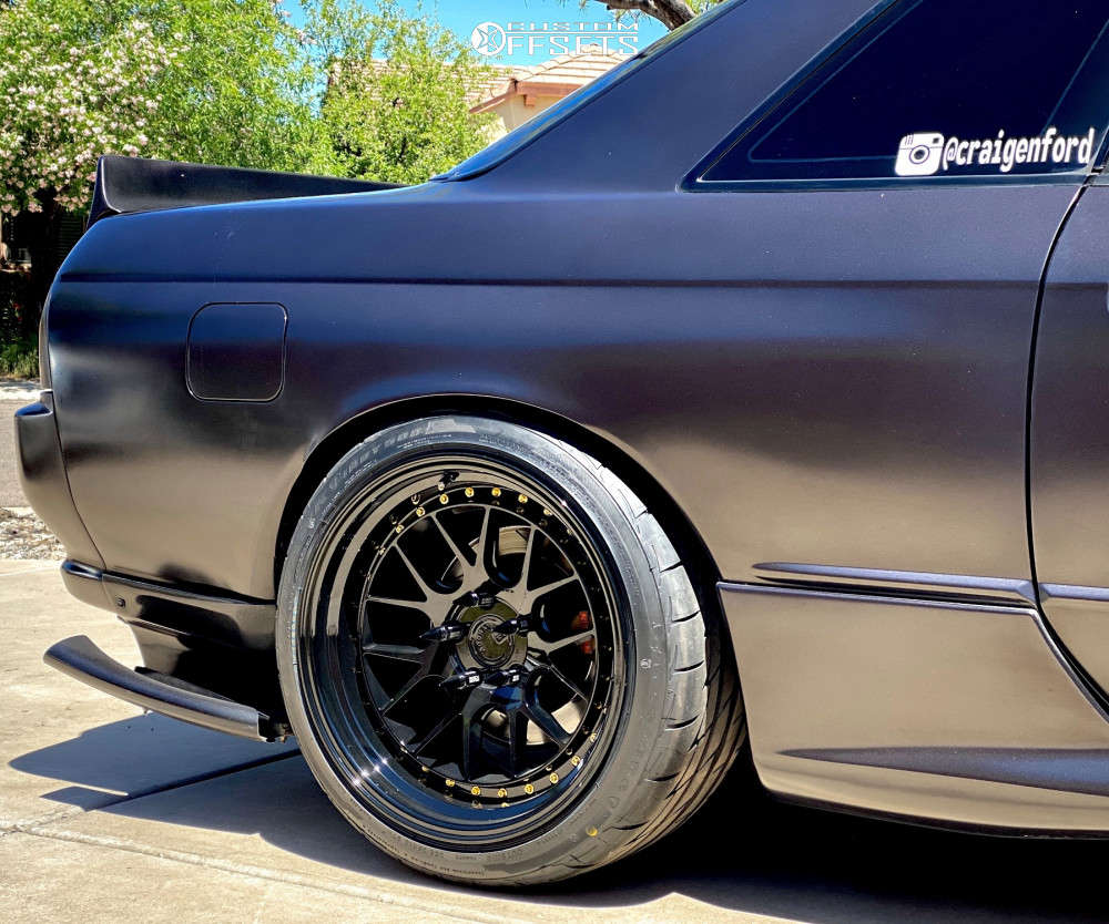 1990 Nissan Skyline with 18x9.5 22 Aodhan DS06 and 245/35R18 Firestone Firehawk Indy 500 and ...