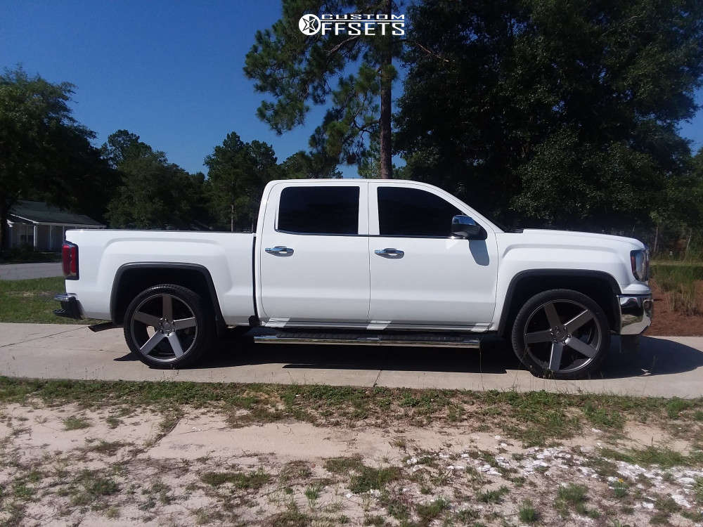 2017 GMC Sierra 1500 with 24x10 31 DUB Baller and 305/35R24 Lexani Lx-thirty and Level 2" Drop ...