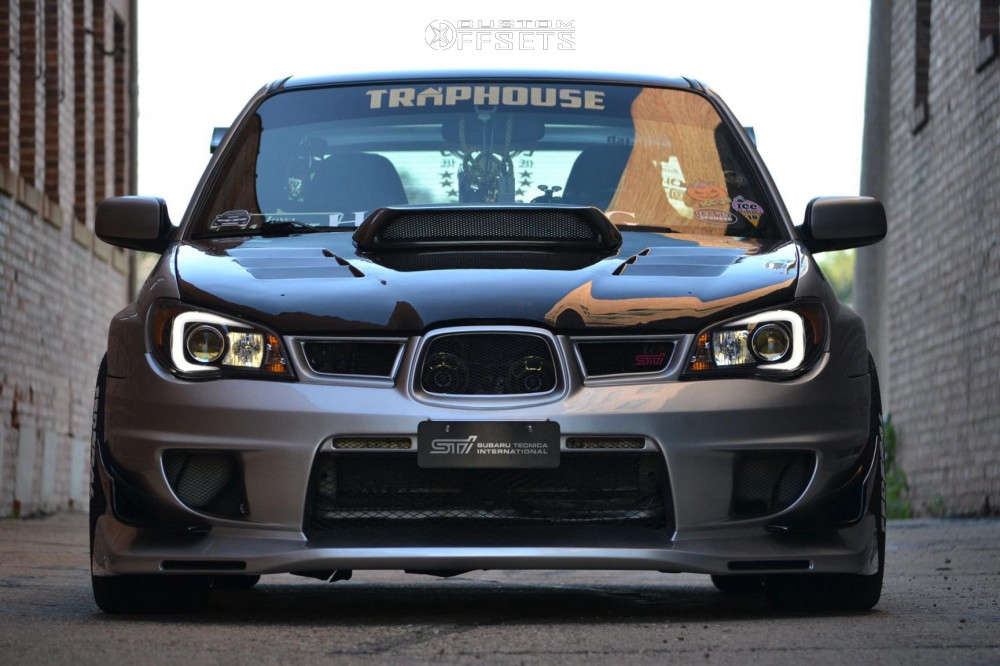 2007 Subaru WRX STI with 18x9.5 38 AVID1 AV6 and 235/40R18 Federal ...