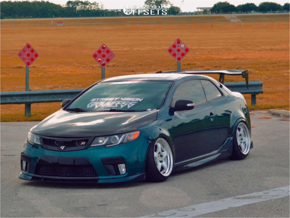 2010 Kia Forte Koup with 17x9.5 35 SSR Sp1 and 205/40R17 Cosmo Mucho ...