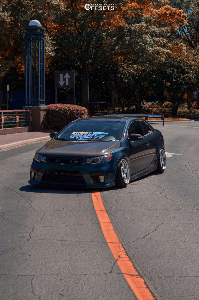 2010 Kia Forte Koup with 17x9.5 35 SSR Sp1 and 205/40R17 Cosmo Mucho ...