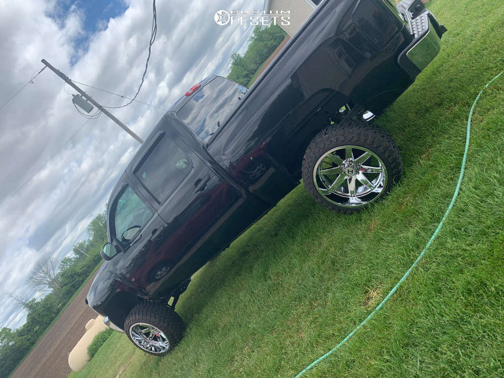 2012 Chevrolet Silverado 1500 with 22x12 -44 Hostile Alpha and 33/12.5R22 Atturo Trail Blade Mt ...