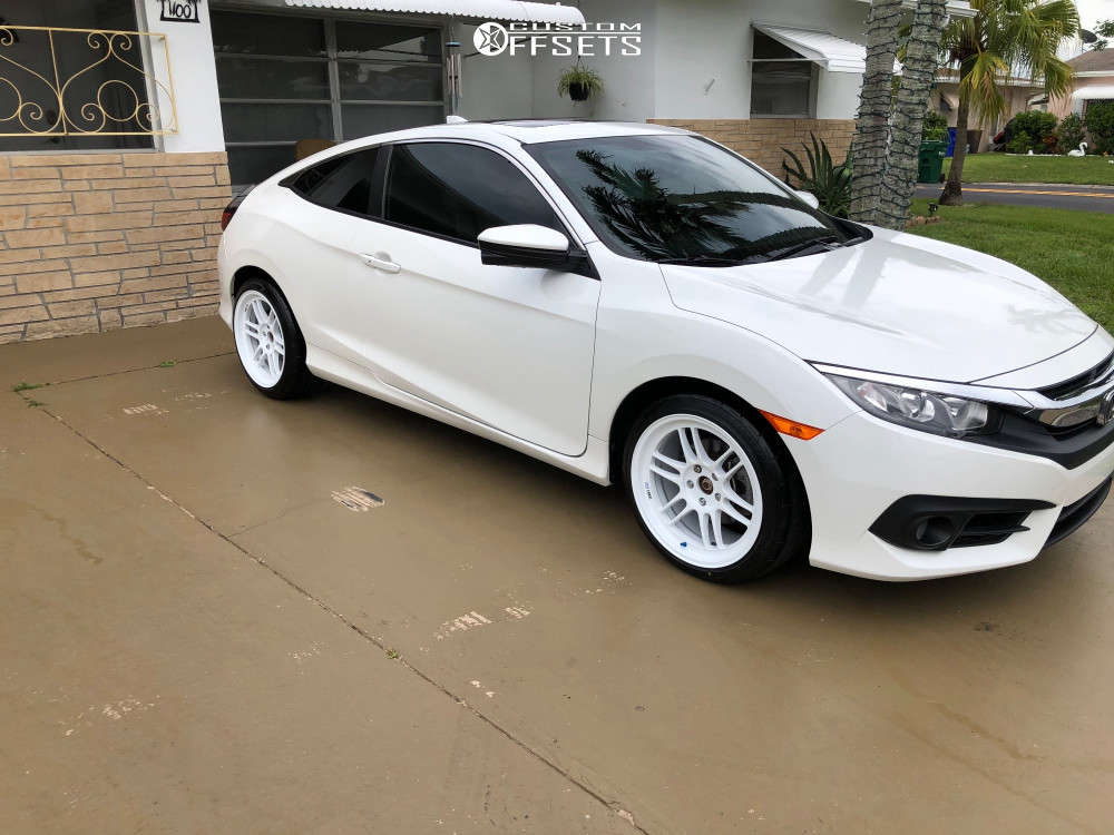 2017 Honda Civic with 18x9.5 38 Enkei RPF1 and 235/40R18 Firestone ...