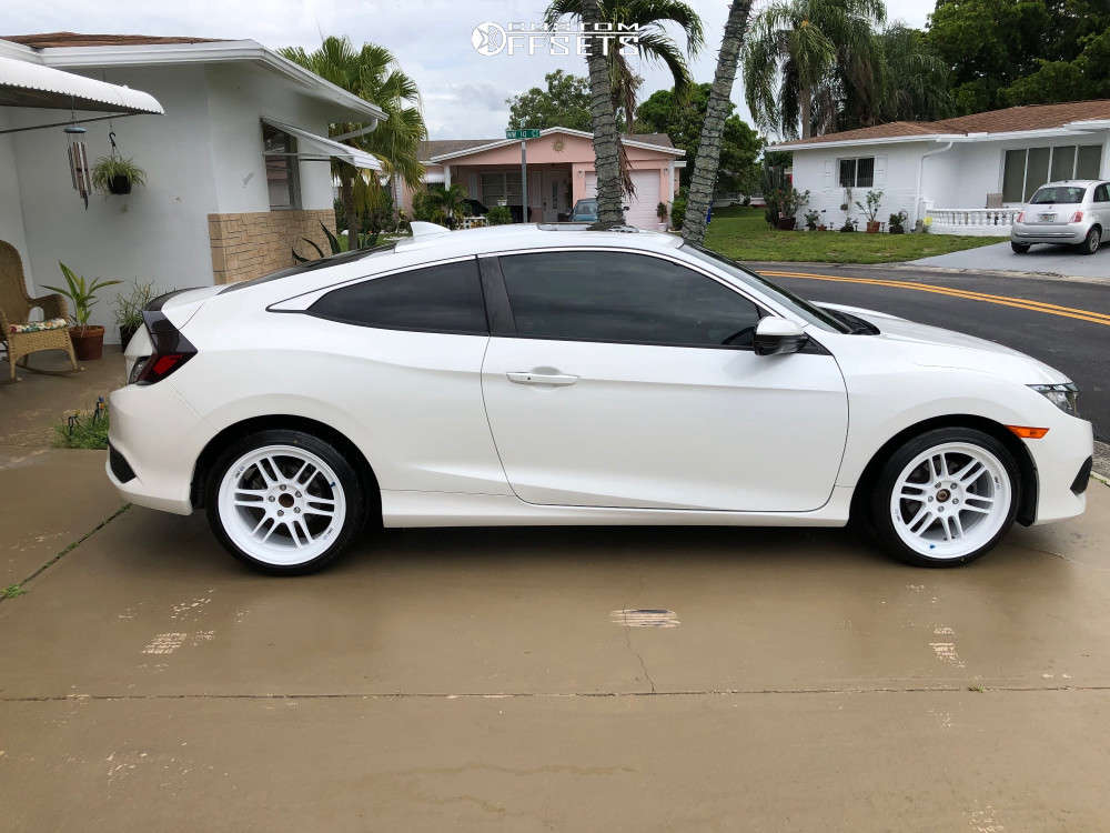 2017 Honda Civic with 18x9.5 38 Enkei RPF1 and 235/40R18 Firestone ...