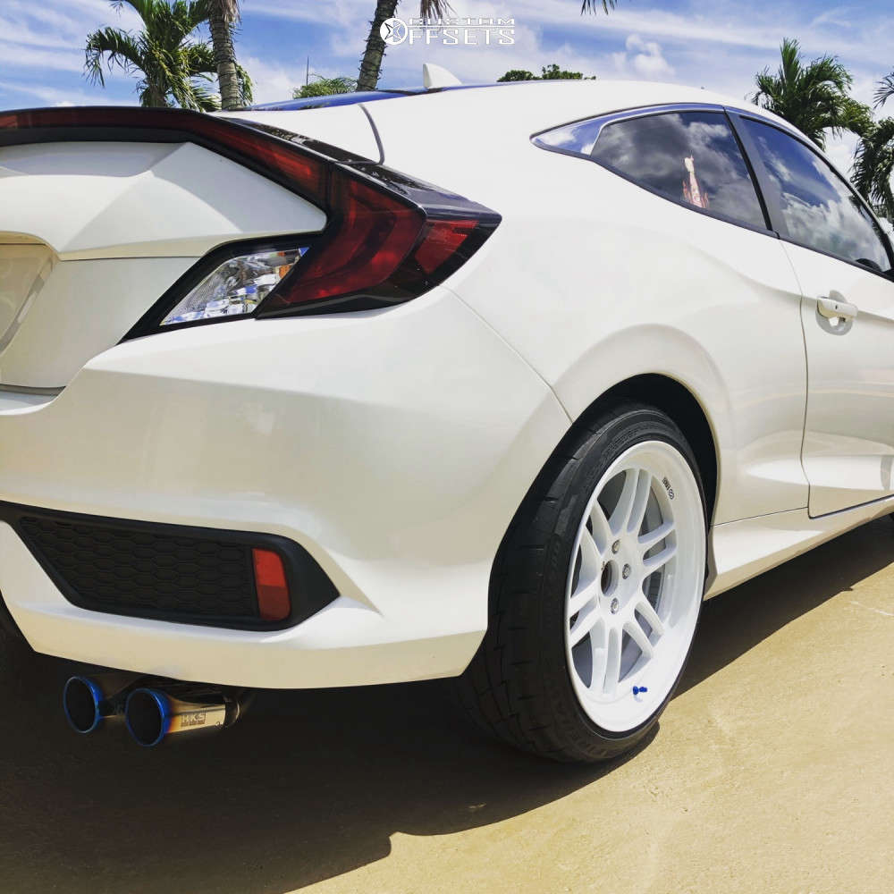 2017 Honda Civic with 18x9.5 38 Enkei RPF1 and 235/40R18 Firestone ...