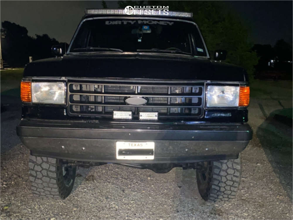 1987 Ford Bronco with 17x9 -12.7 Black Rock Type 8 and 35/12.5R17 ...