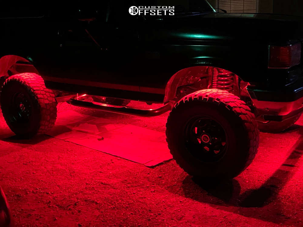 1987 Ford Bronco with 17x9 -12.7 Black Rock Type 8 and 35/12.5R17 ...