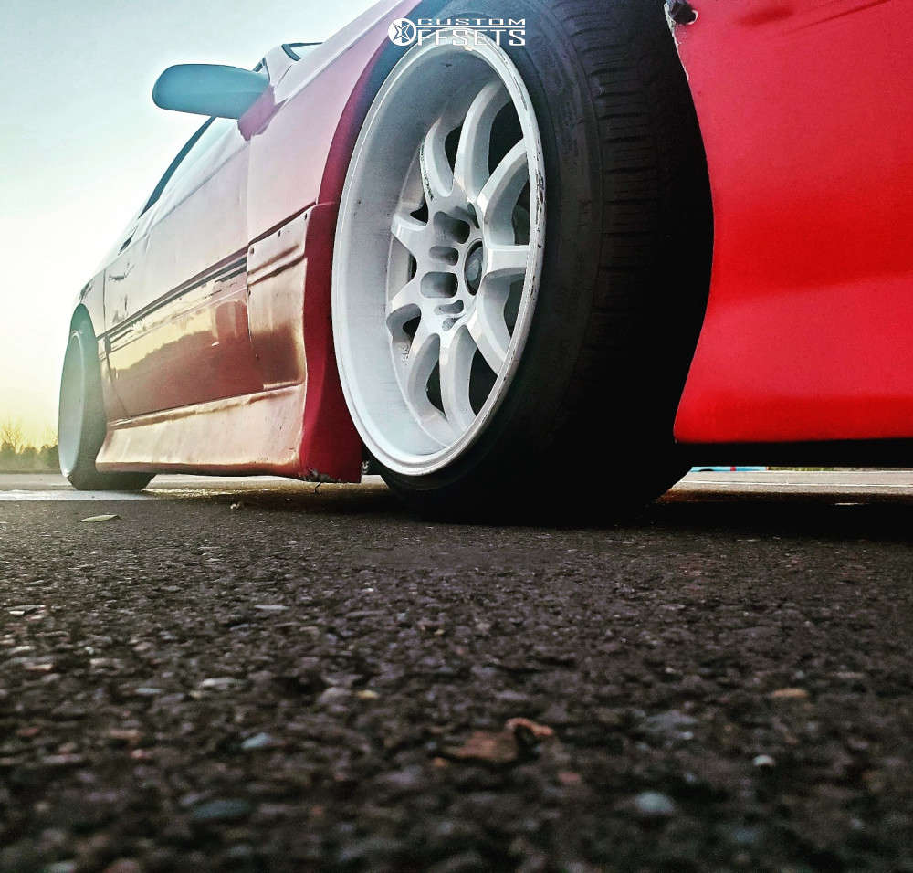 1986 Mazda RX-7 with 17x9.5 17 Work Xd9 and 215/40R17 Nankang NS-25 and ...