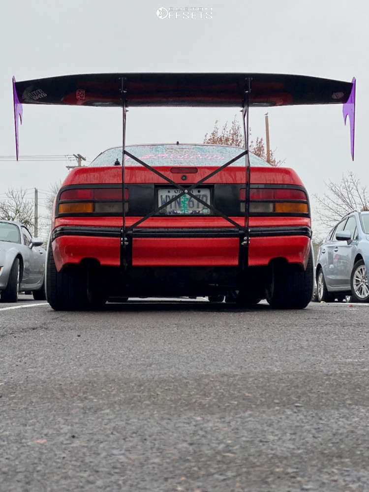 1986 Mazda RX-7 with 17x9.5 17 Work Xd9 and 215/40R17 Nankang NS-25 and ...