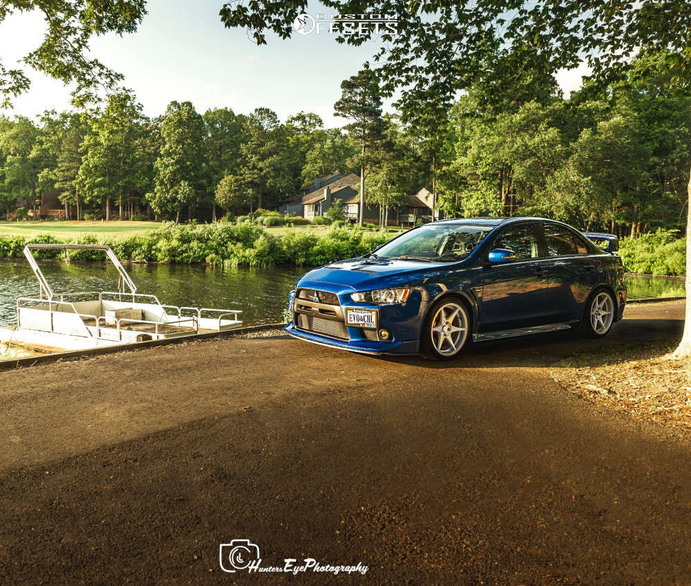 2015 Mitsubishi Lancer with 18x9.5 22 Stage Wheels Knight and 255/35R18 ...