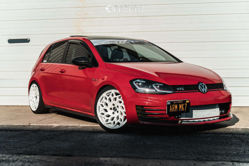 2015 Volkswagen GTI with 18x8.5 38 WatercooledIND Md1 and 225/40R18 ...