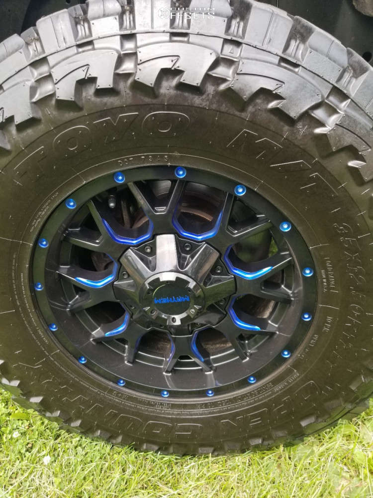 2016 Ford F-250 Super Duty with 17x9 -12 Mayhem Warrior and 35/12.5R17 Toyo Tires Open Country M ...