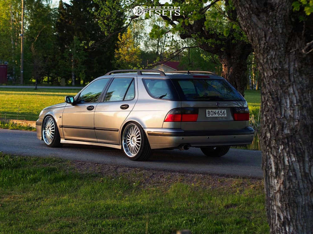 2001 Saab 9-5 with 19x8.5 40 Schmidt Cf Line and 215/30R19 Minerva F205 ...