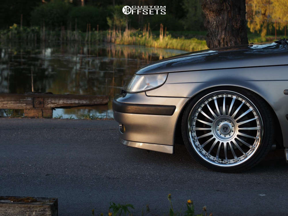 2001 Saab 9-5 with 19x8.5 40 Schmidt Cf Line and 215/30R19 Minerva F205 ...